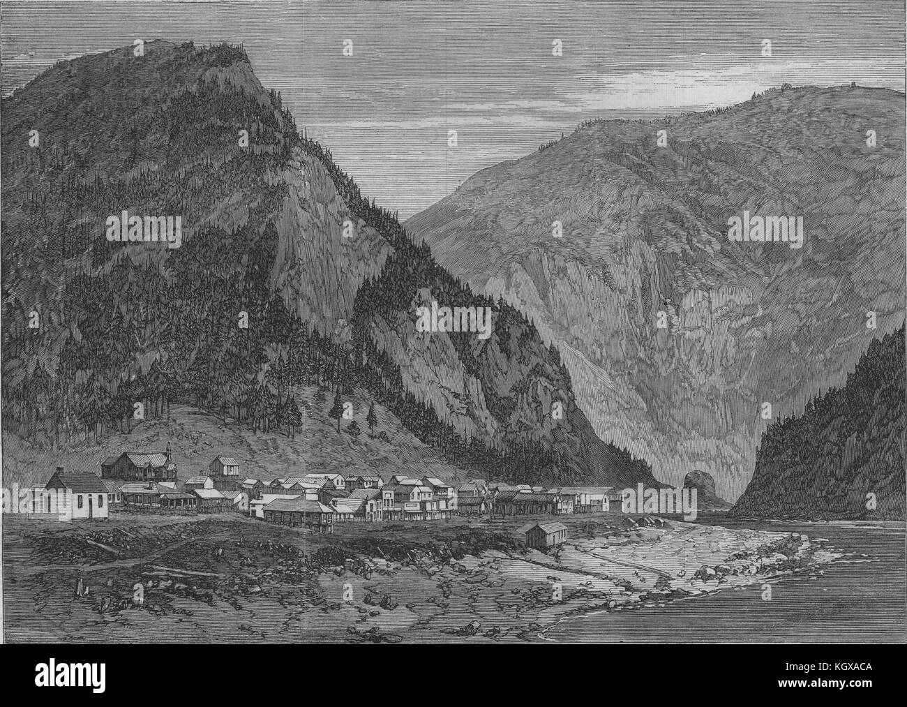 Town of Yale, British Columbia. Canada 1866. The Illustrated London ...