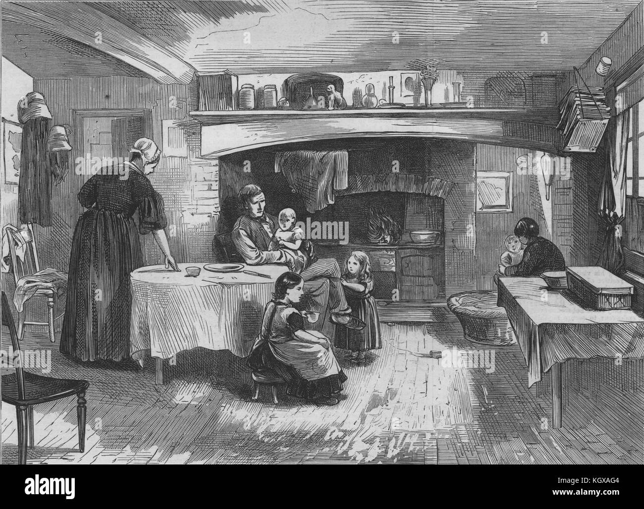 A labourer's home at Whitnash. Warwickshire Farm Labourers' Strike 1872 ...