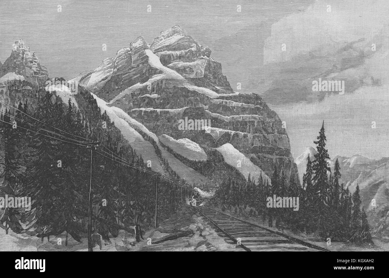 Mount Stephen, east side Rocky Mountain Range, British Columbia 1888 ...