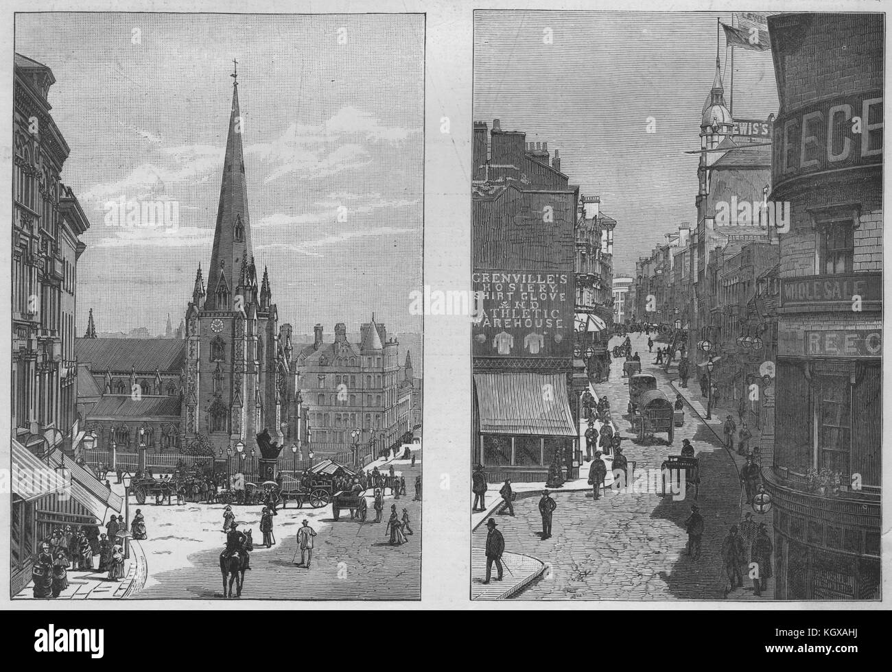 St. Martin's Church, Bull Ring; Bull Street. Birmingham 1887. The ...