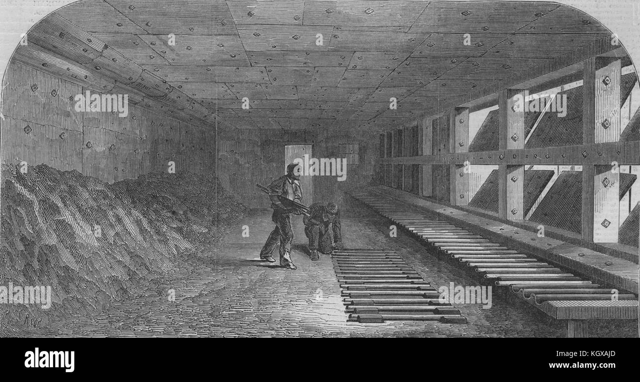 The manufacture of gun barrels, at Birmingham. The proof house 1851 ...