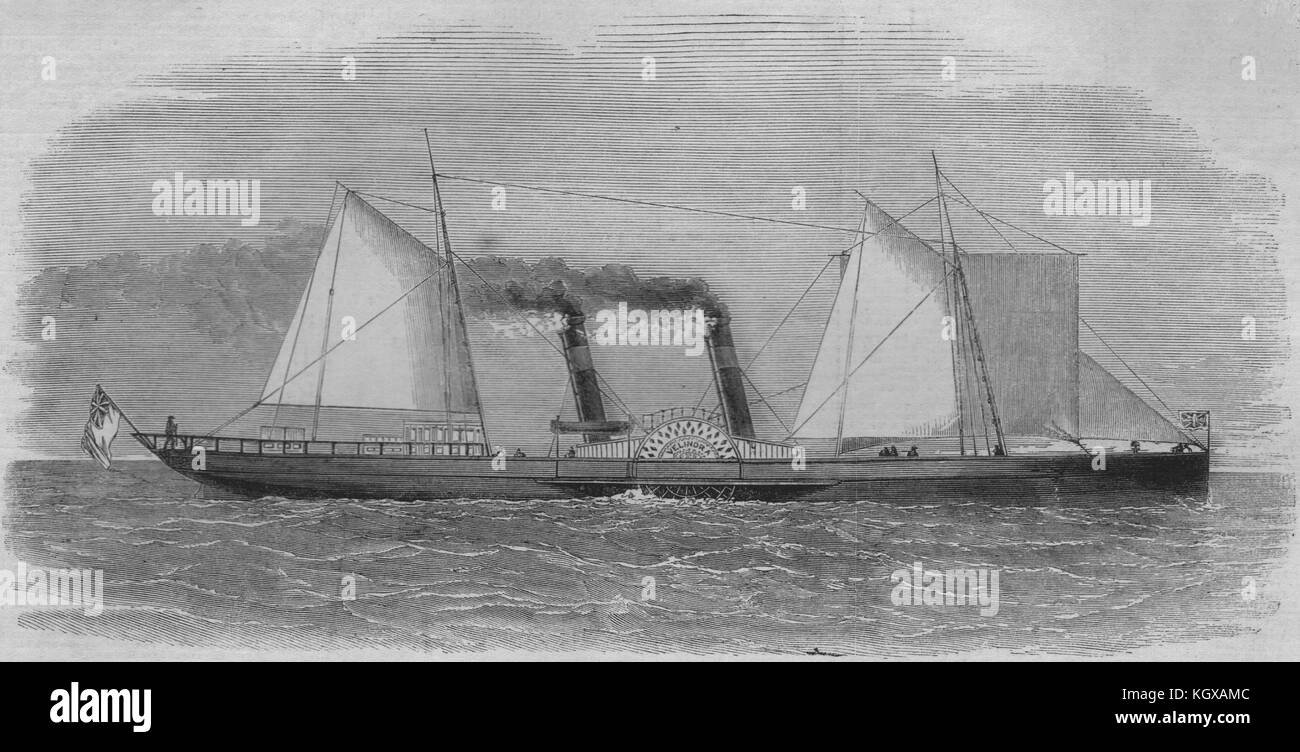 The paddle steam vessel "Velindra". Ships 1850. The Illustrated London ...