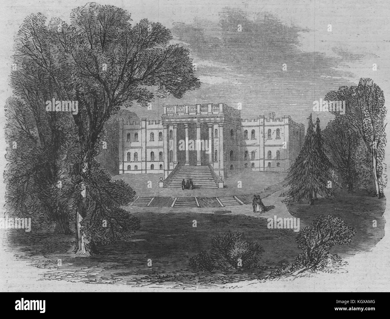 Kimbolton Castle, Hunts, the seat of the Duke Of Manchester 1861. The ...