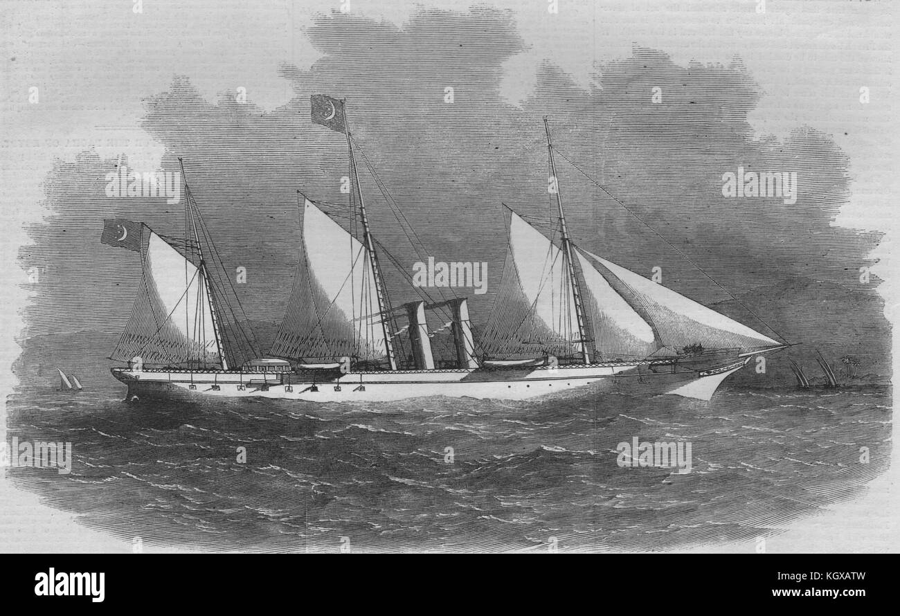 The Pacha of Egypt's steam-yacht "Said" 1858. The Illustrated London ...