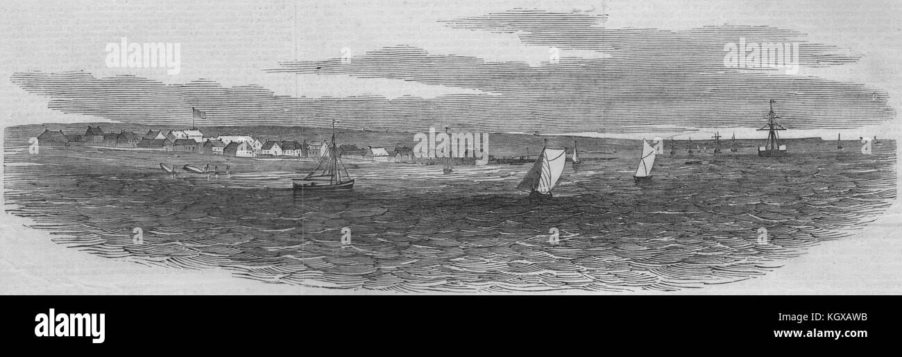 The Danish port, Hjerting. Denmark 1851. The Illustrated London News ...