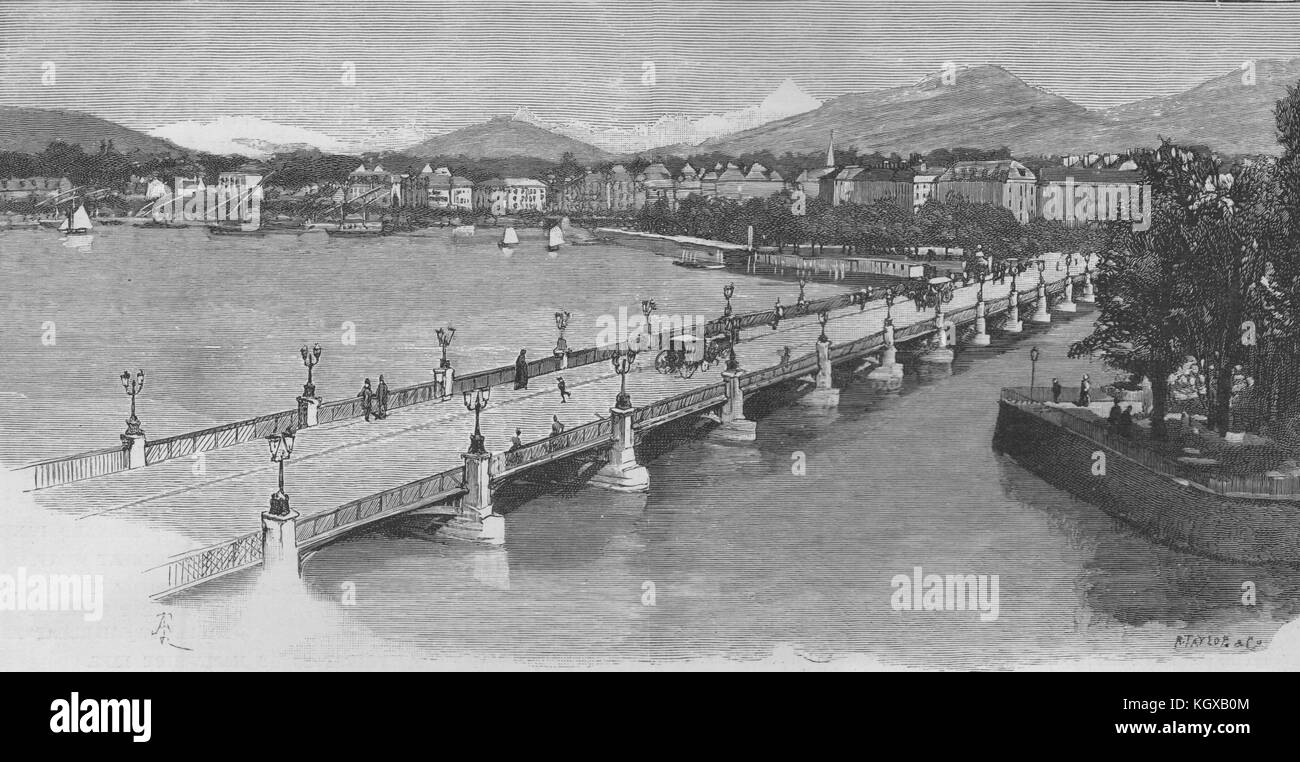 A view of Geneva. Switzerland 1891. The Illustrated London News Stock ...