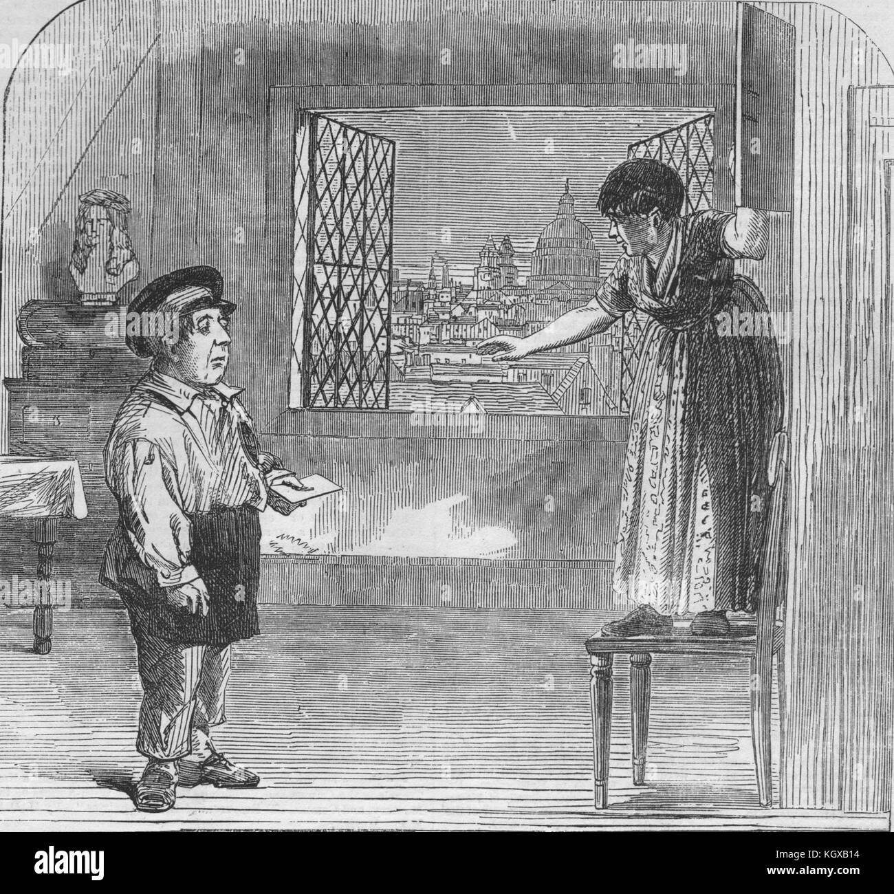 Scene from the drama of "Helping hands", at the Adelphi Theatre. London ...