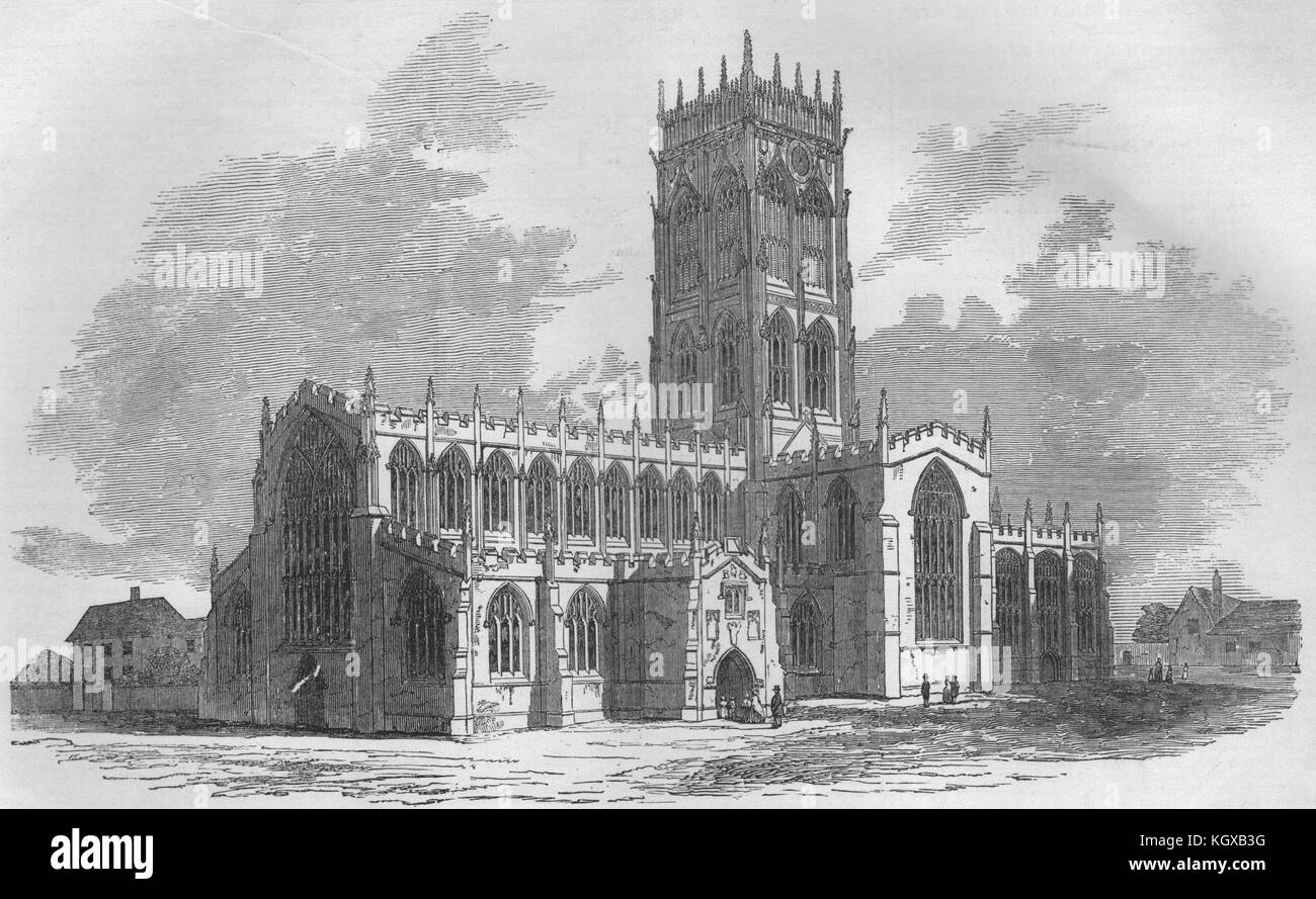 St. George's Church, Doncaster, recently destroyed by fire. Yorkshire ...