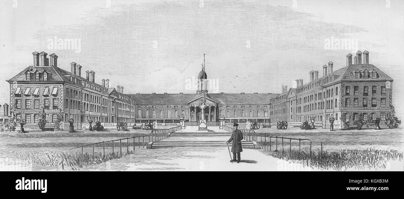 The Royal Mililtary Hospital, Chelsea north front. London 1890. The ...