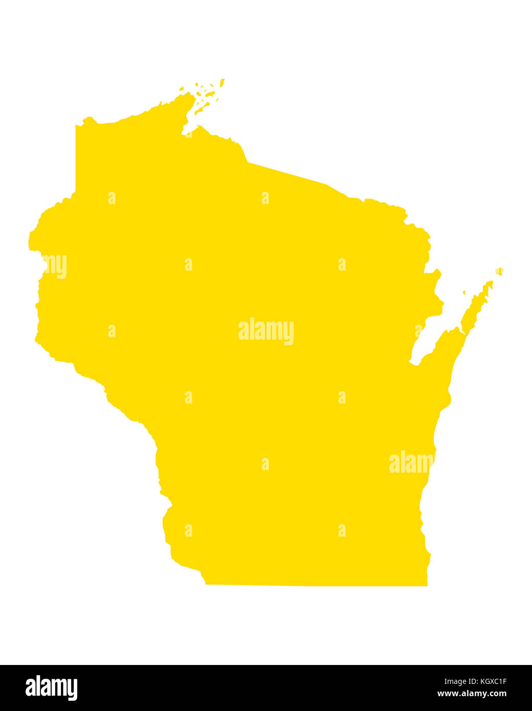 Map of Wisconsin Stock Photo - Alamy