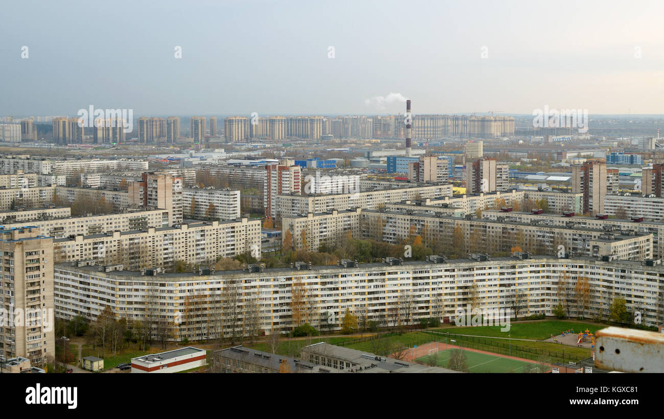 View of the city from the height of a multistory building Stock Photo ...