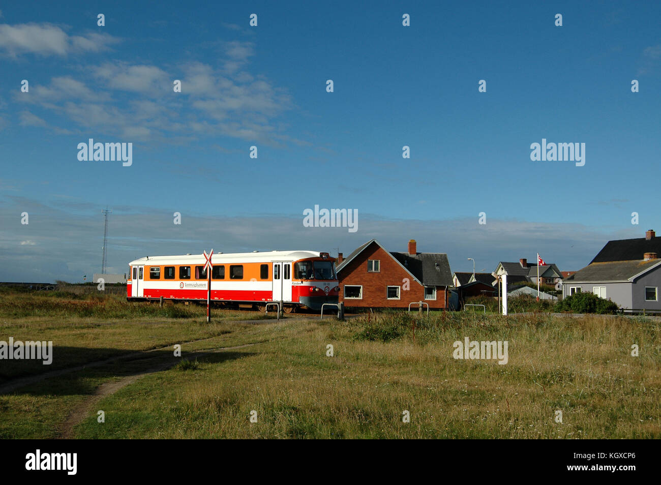 Thyboron, Denmark - August 27, 2005: The local train in Thyboroen on ...