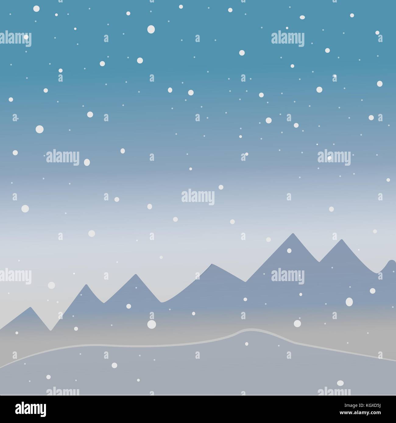 Snowy Natural Landscape. Vector Illustration. Cozy Winter Accent Stock ...