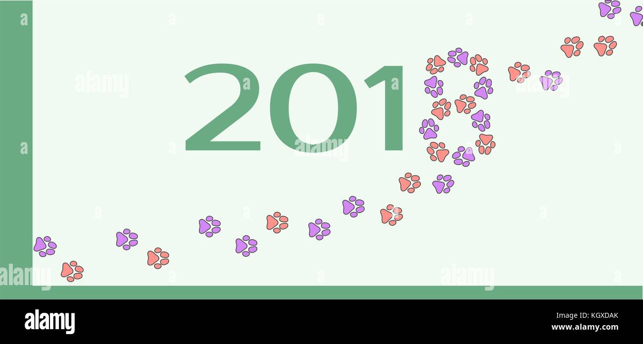New year dog paw Stock Vector Images - Alamy