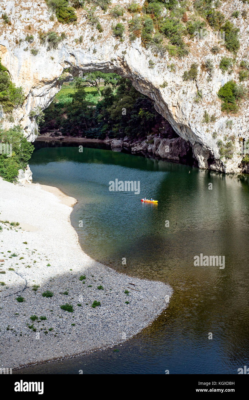 France. Ardeche (07). Gorges of Ardeche. Vallon Pont d'Arc, high place ...