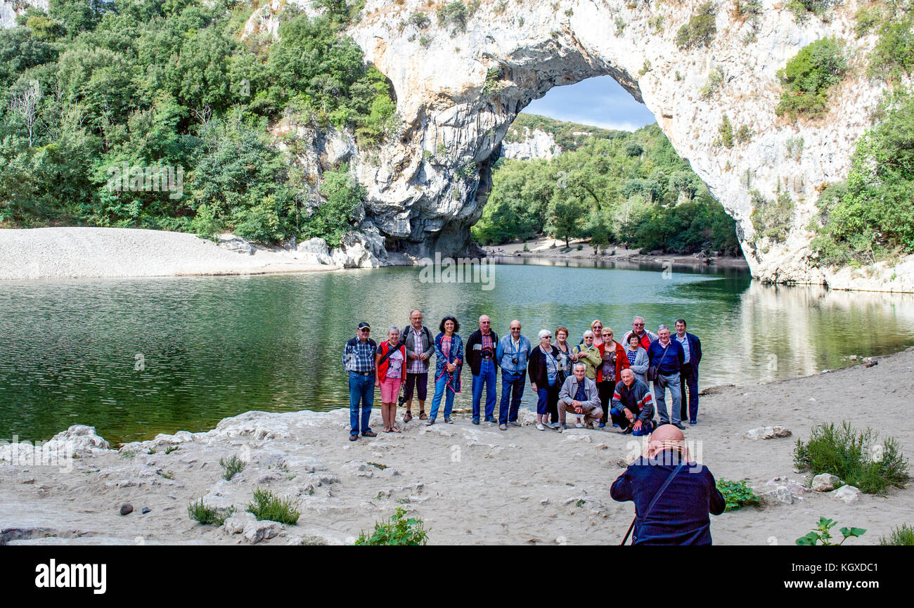 France. Ardeche (07). Gorges of Ardeche. Vallon Pont d'Arc, high place ...