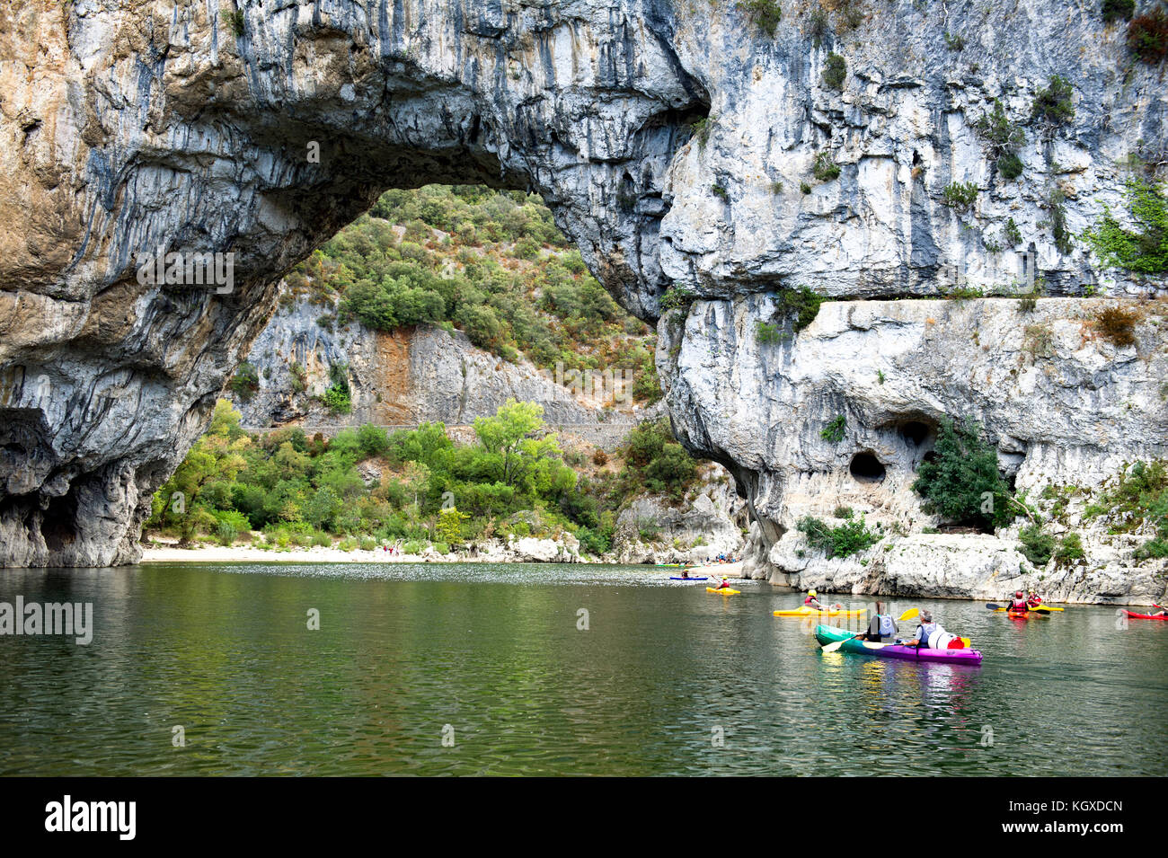 France. Ardeche (07). Gorges of Ardeche. Vallon Pont d'Arc, high place ...