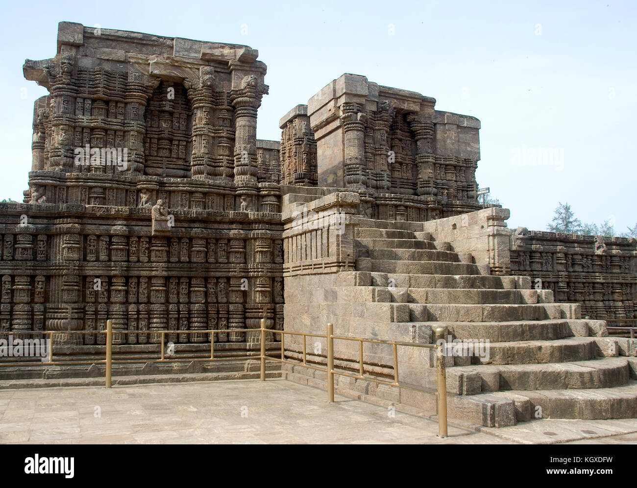 Stone steps leading to pedestal of Sun Temple at Konark, Orissa, India ...