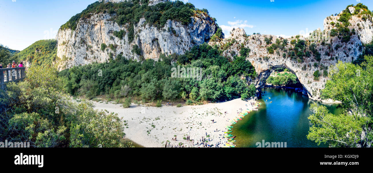 France. Ardeche (07). Gorges of Ardeche. Vallon Pont d'Arc, high place ...