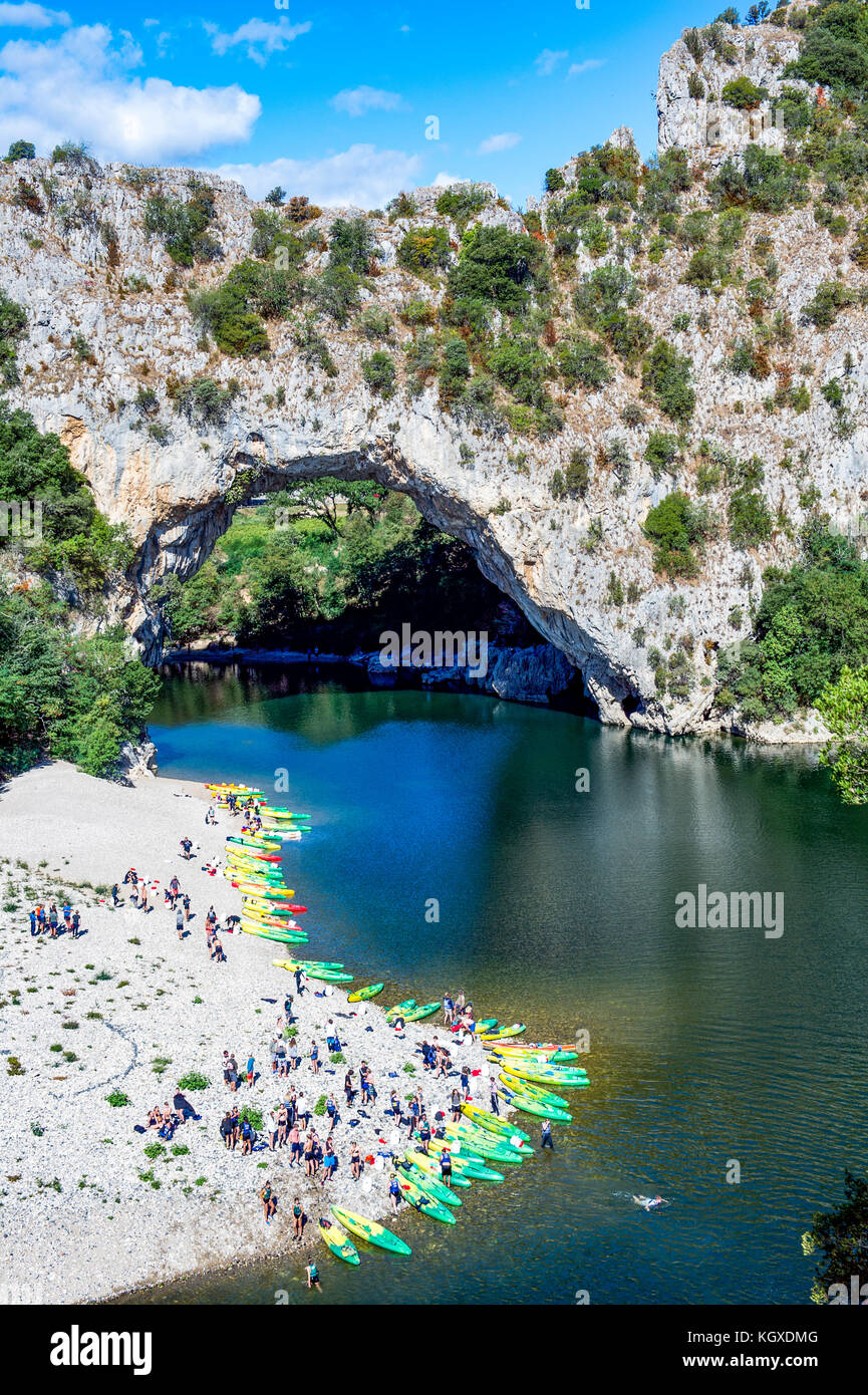 France. Ardeche (07). Gorges of Ardeche. Vallon Pont d'Arc, high place ...