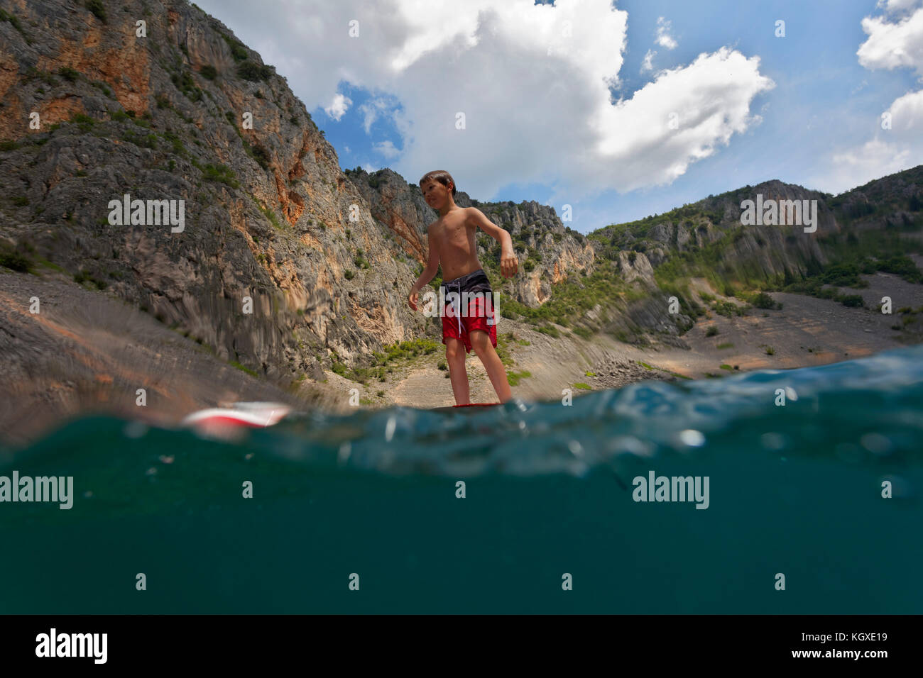 Stand Up Paddling on lakes near Imotski, Croatia Stock Photo - Alamy