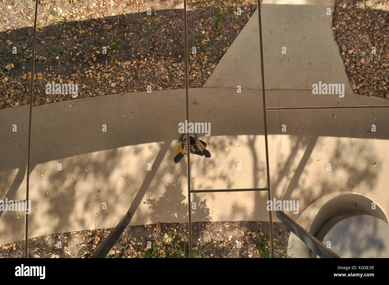 Reflection of the photographer from a mirrored roof, James Cook ...