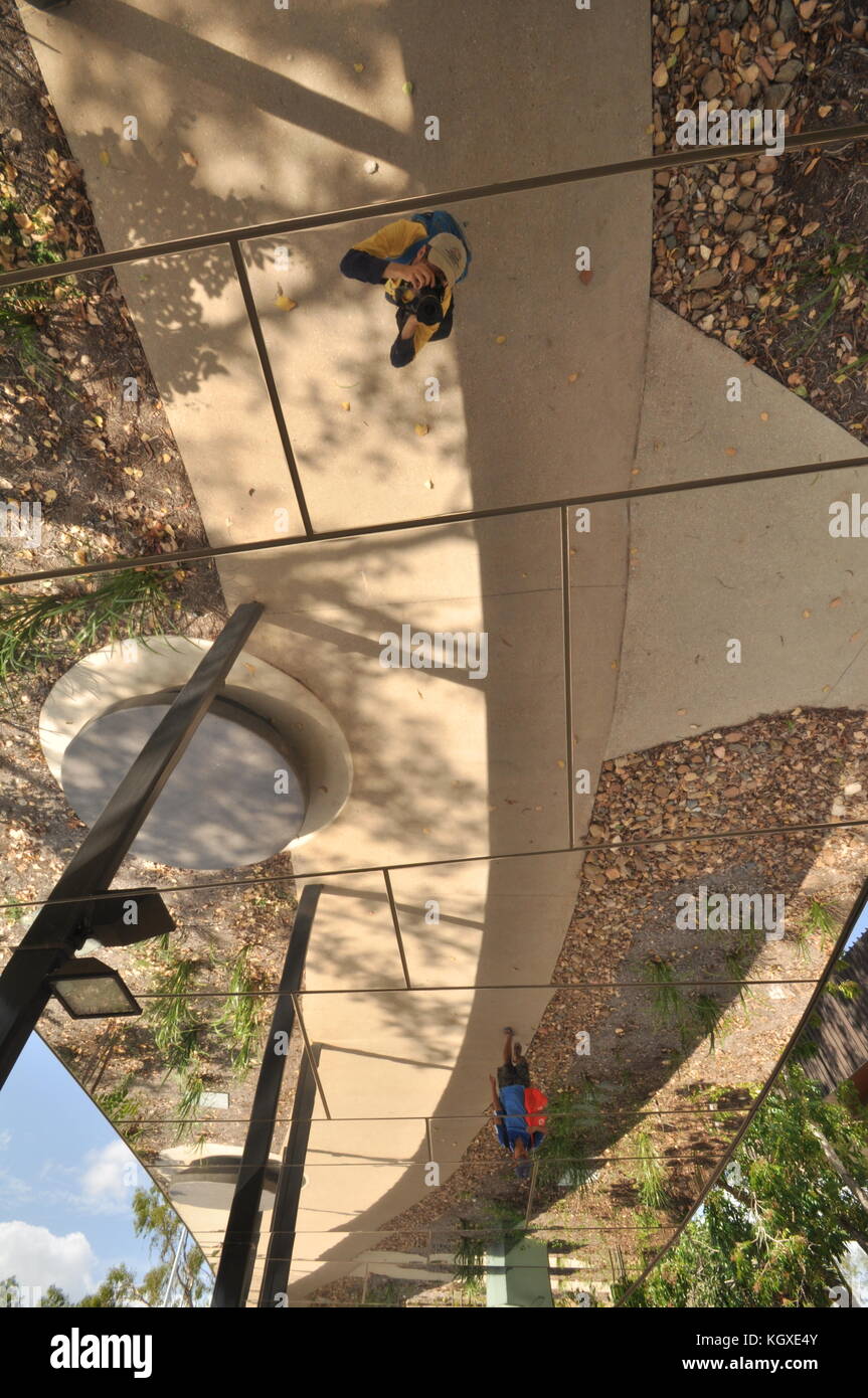 Reflection of the photographer from a mirrored roof, James Cook ...