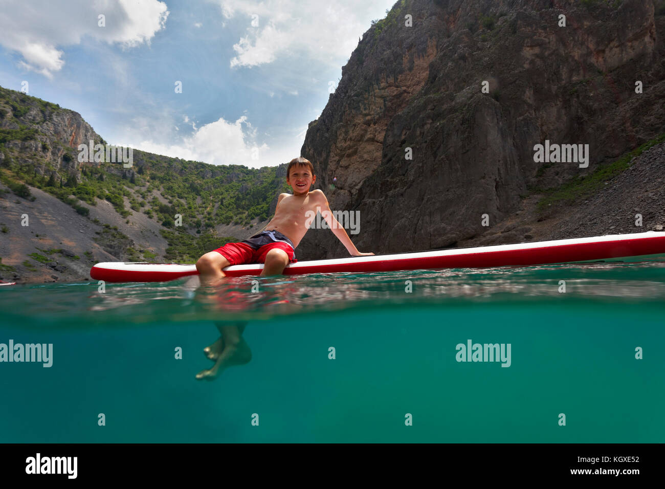 Stand Up Paddling on lakes near Imotski, Croatia Stock Photo - Alamy