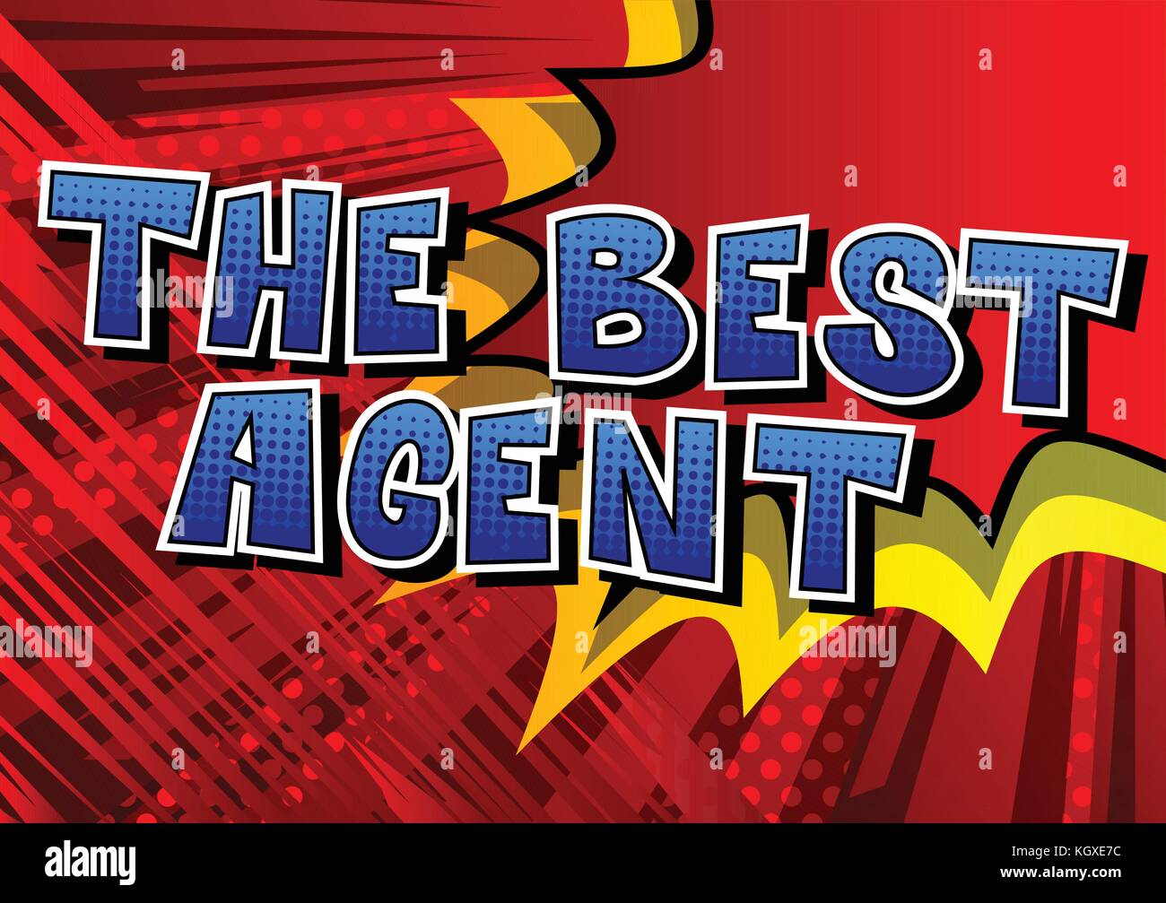 The Best Agent - Comic book style word on abstract background Stock ...