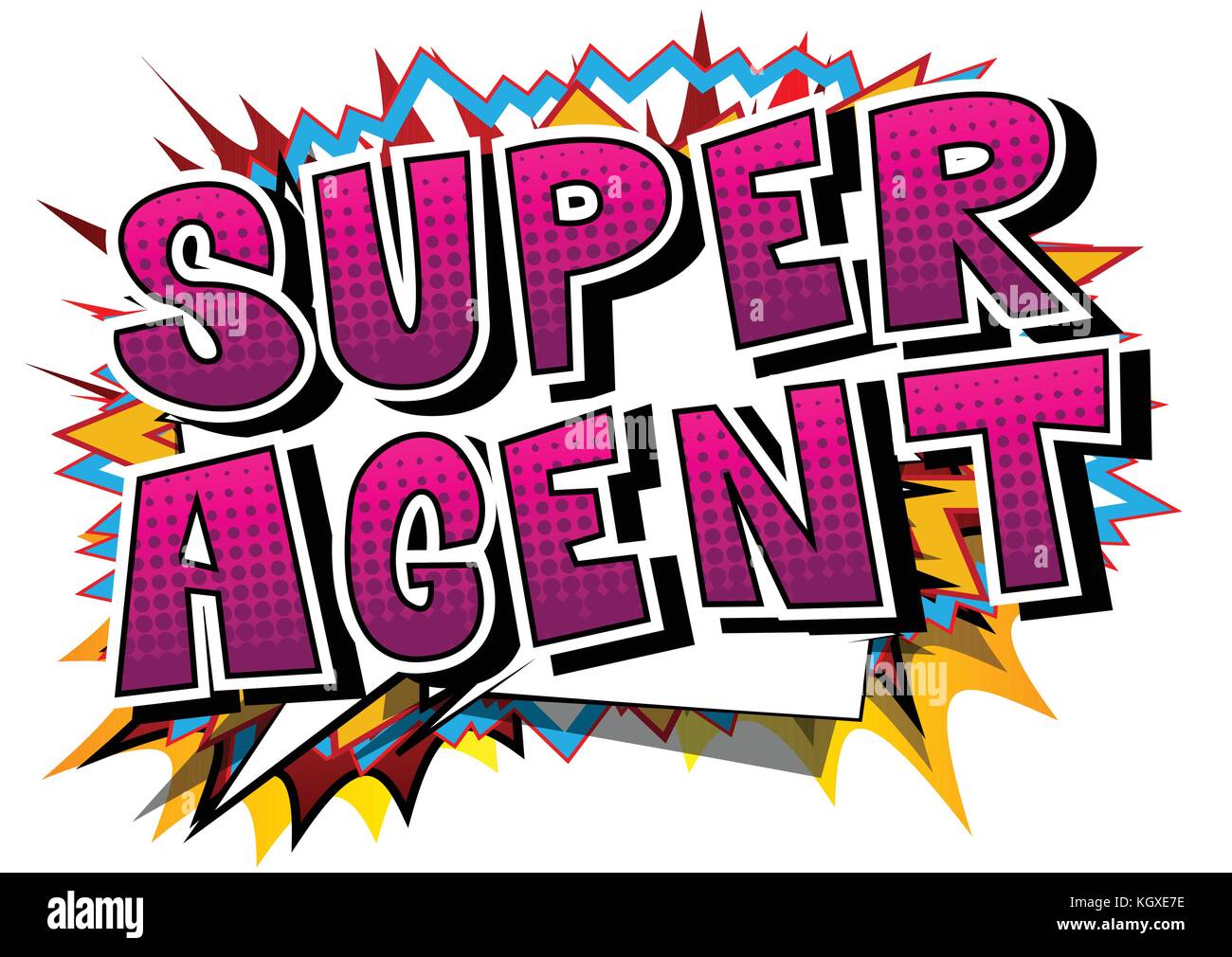 Super Agent - Comic book style word on abstract background Stock Vector ...