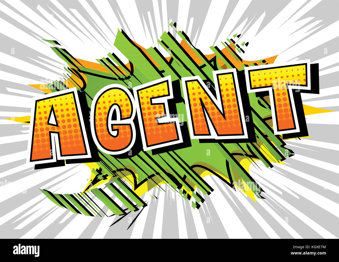 Agent - Comic book style word on abstract background Stock Vector Image ...