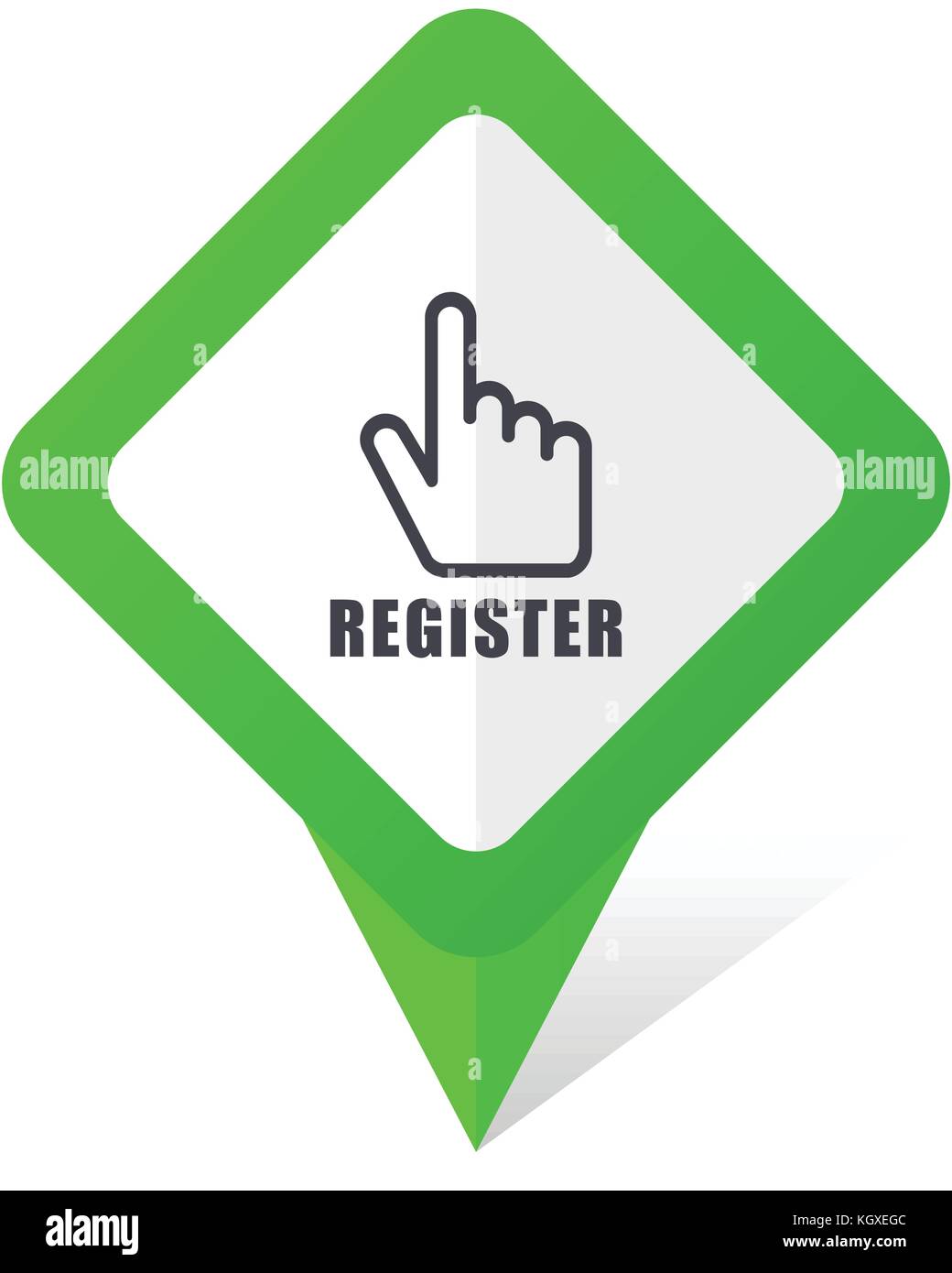 Register green square pointer web and mobile phone vector icon in eps ...