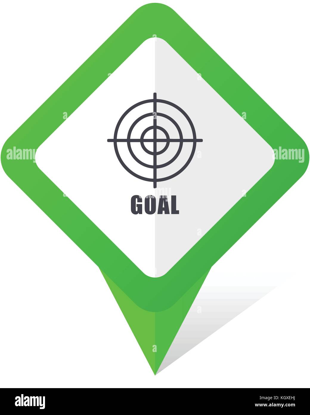 Goal green square pointer web and mobile phone vector icon in eps 10 on ...