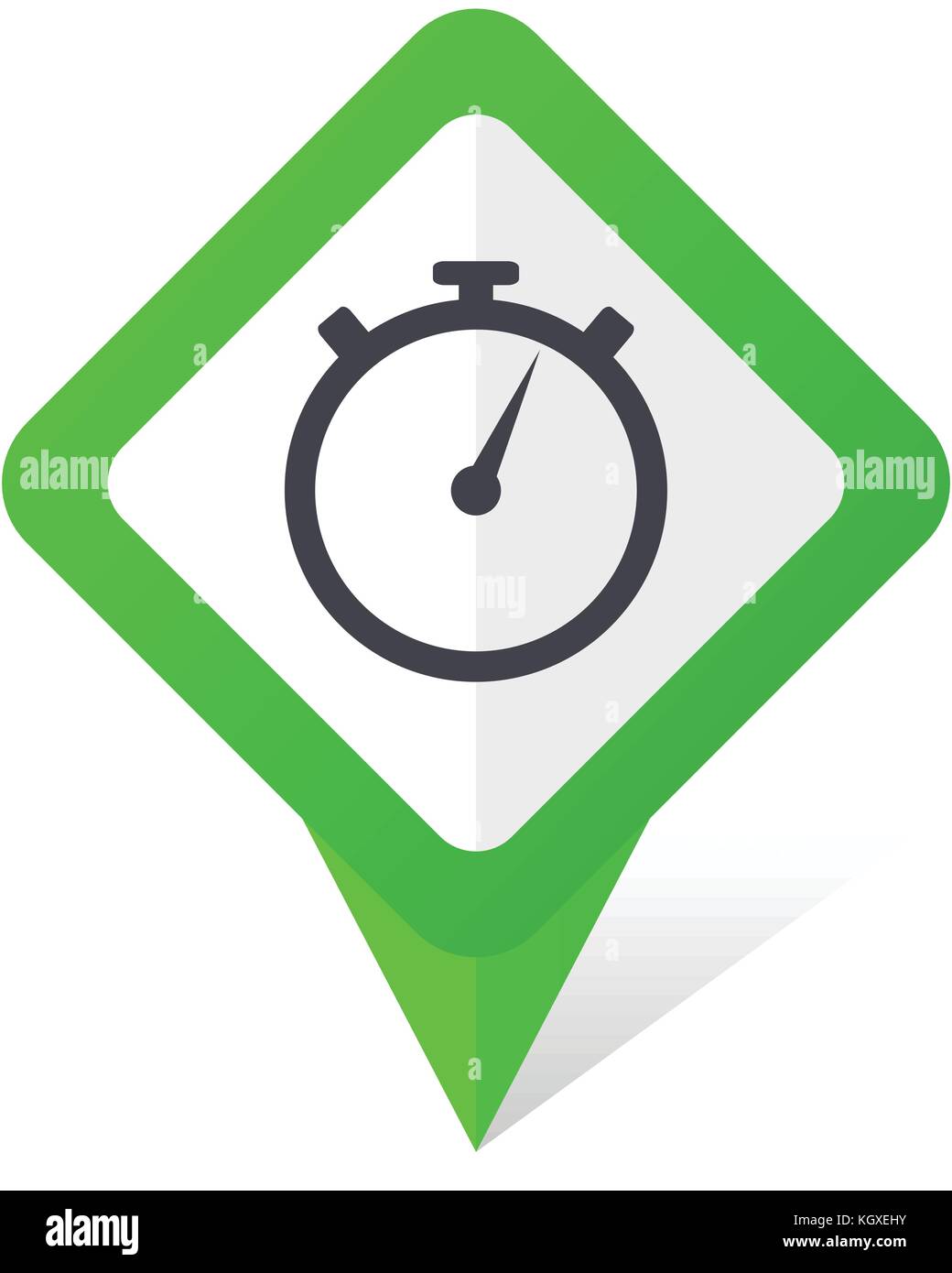 stopwatch green square pointer web and mobile phone vector icon in eps ...