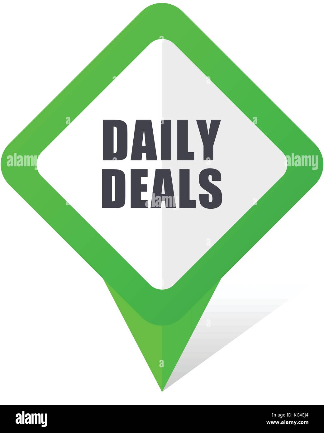 Daily deal green square pointer web and mobile phone vector icon in eps ...