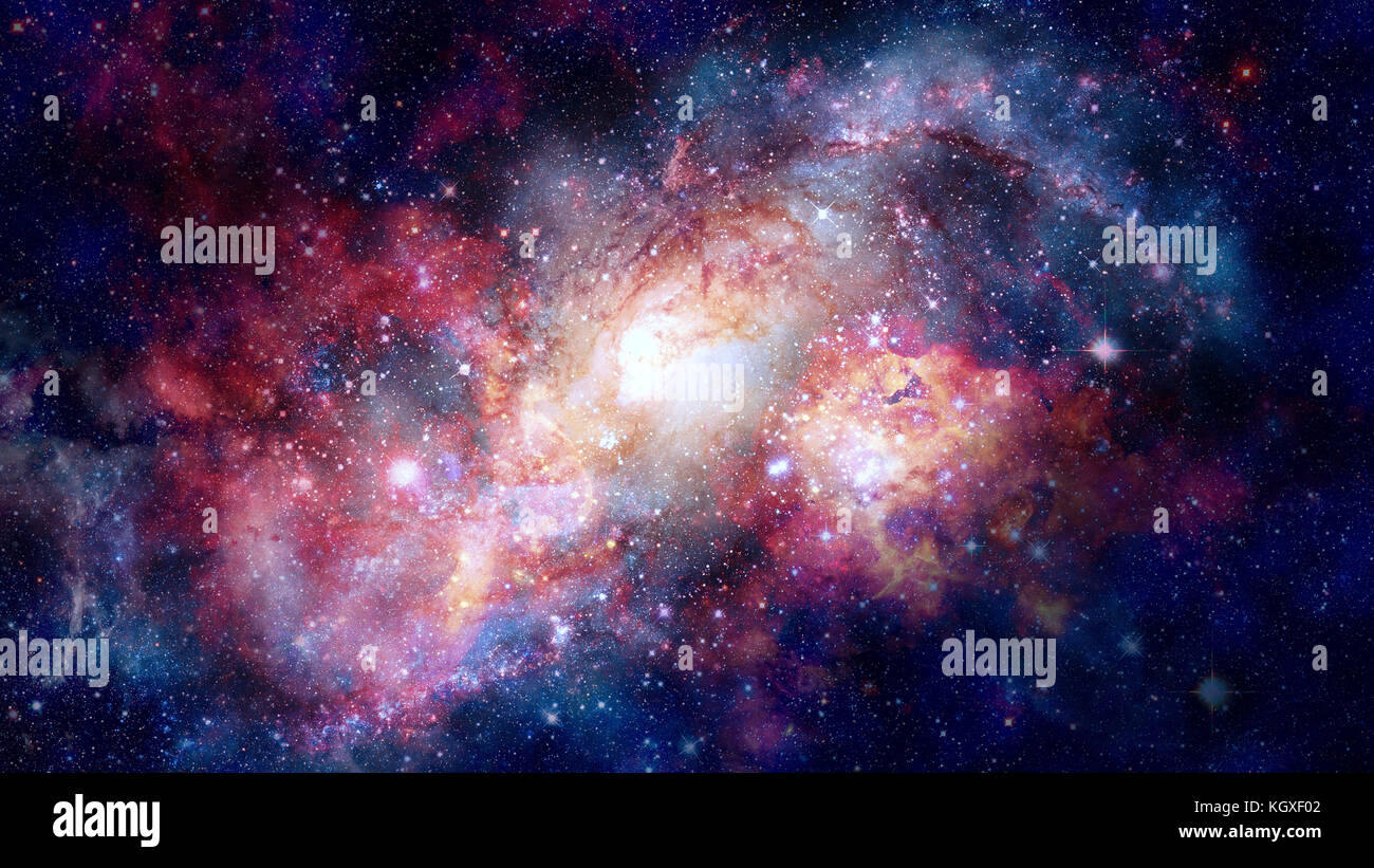 Nebula and spiral galaxies in space. Elements of this image furnished ...