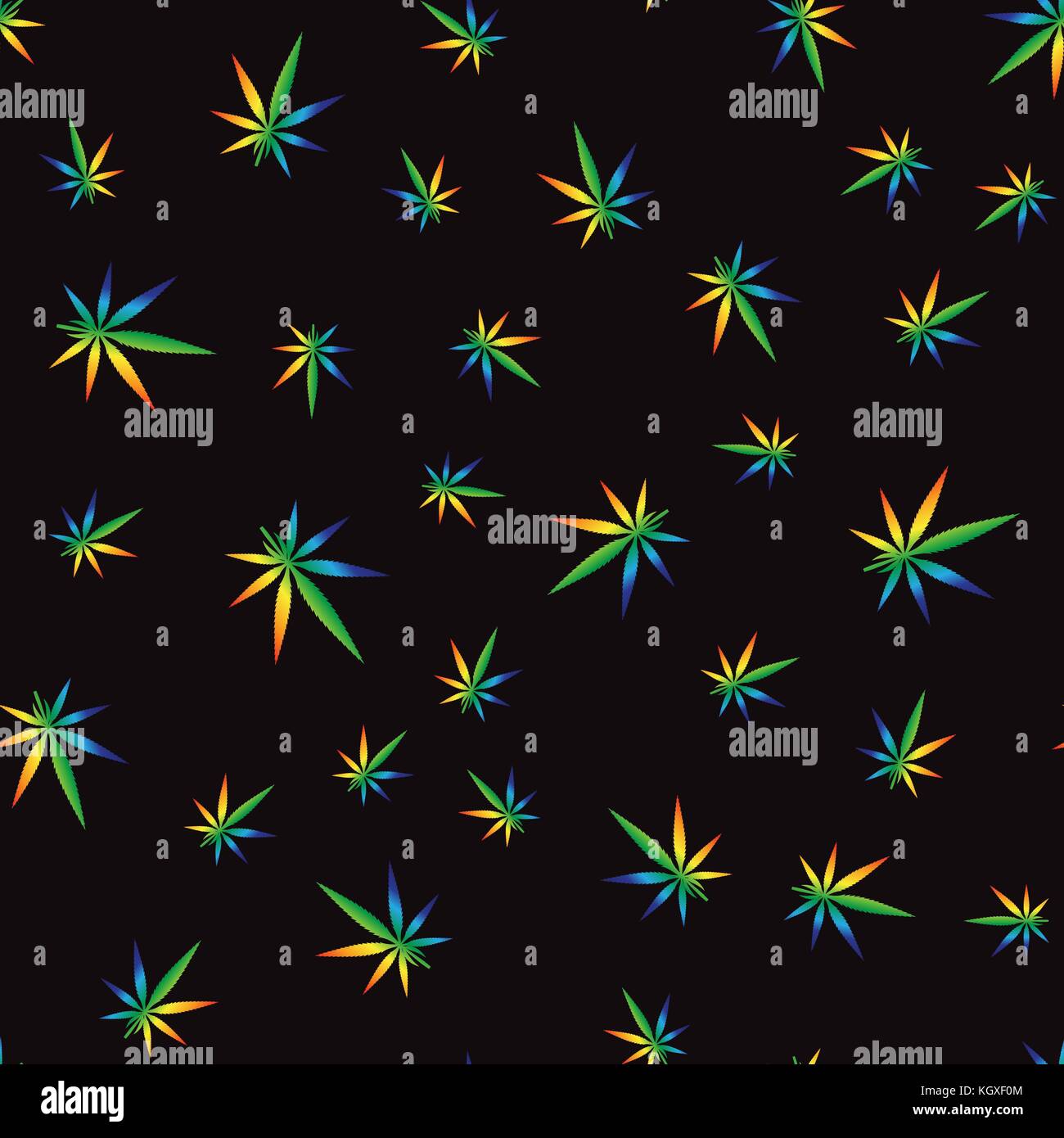 Colorful Cannabis Leaves Seamless Pattern Stock Vector Image & Art - Alamy