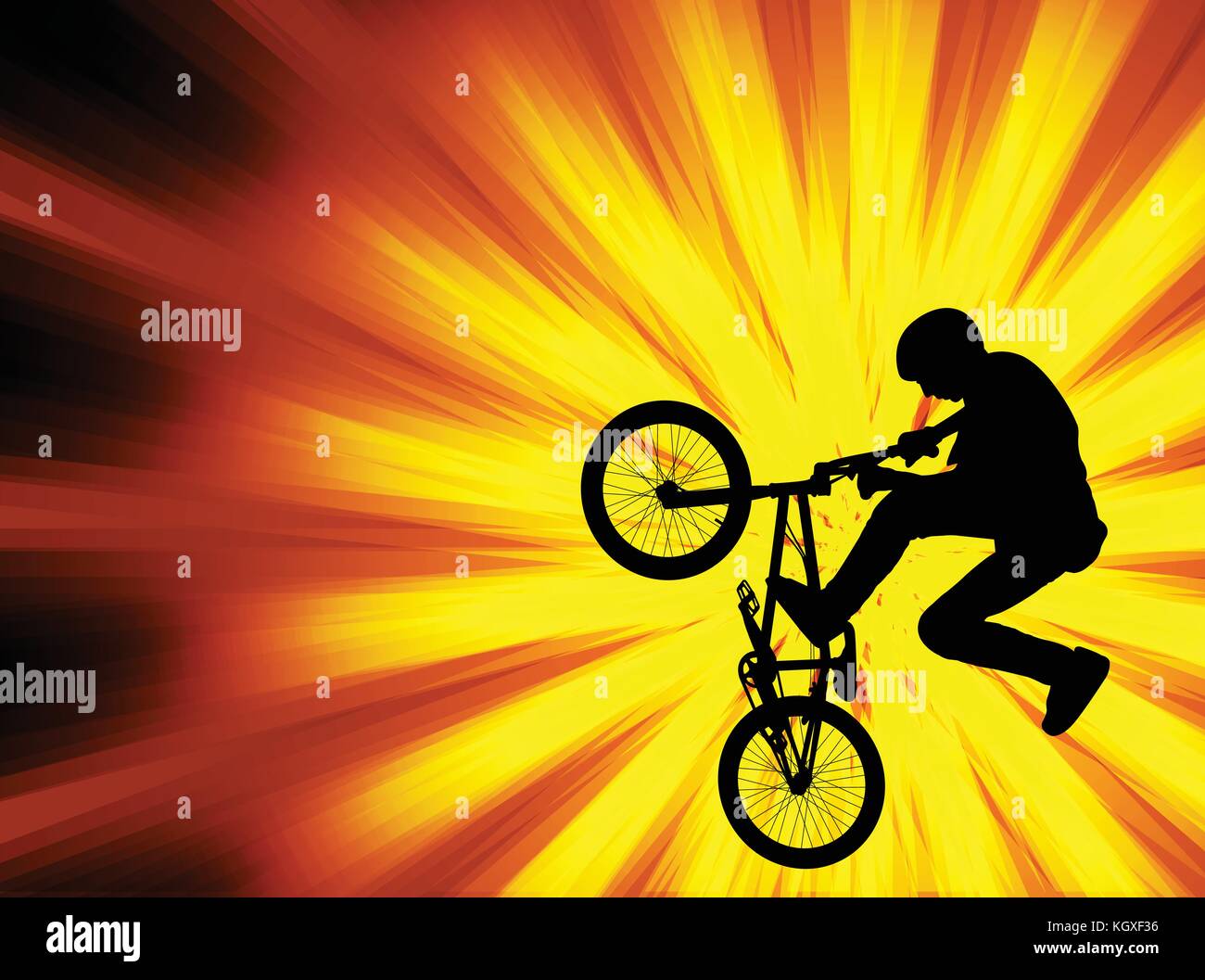 bmx bicyclist on the abstract background - vector Stock Vector Image ...