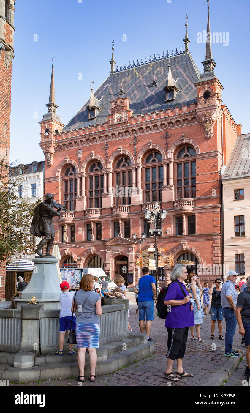 Artus Court in the the main square of a medieval, gothic city Torun ...