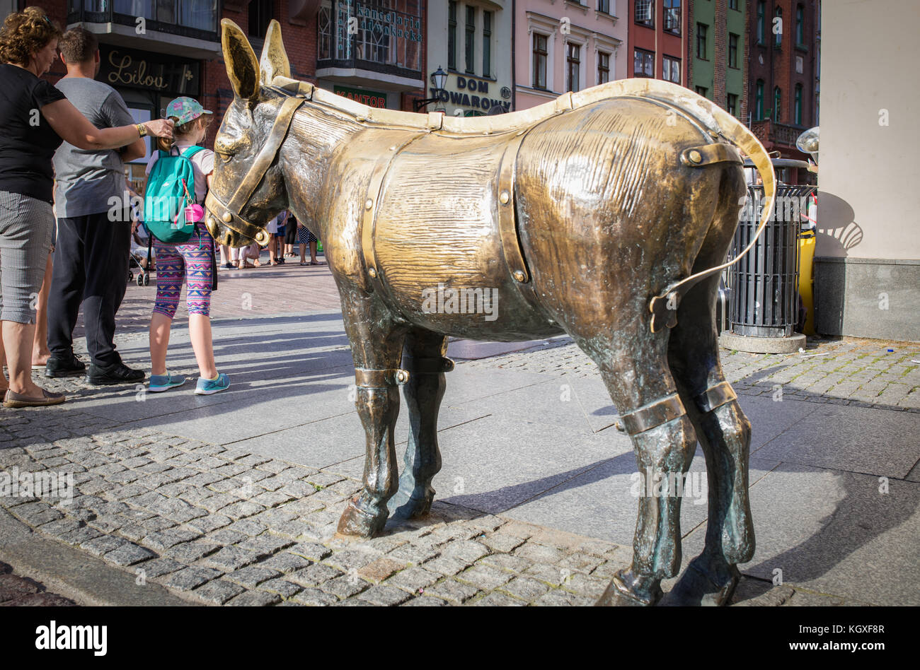 A penal bronze donkey, copy of the medieval penalty device. Poland ...