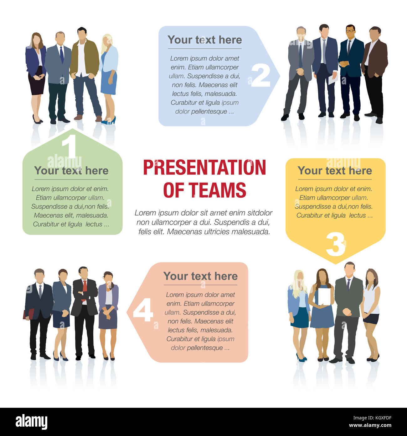 Presentation of teams. Design speech diagrams for infographic and ...