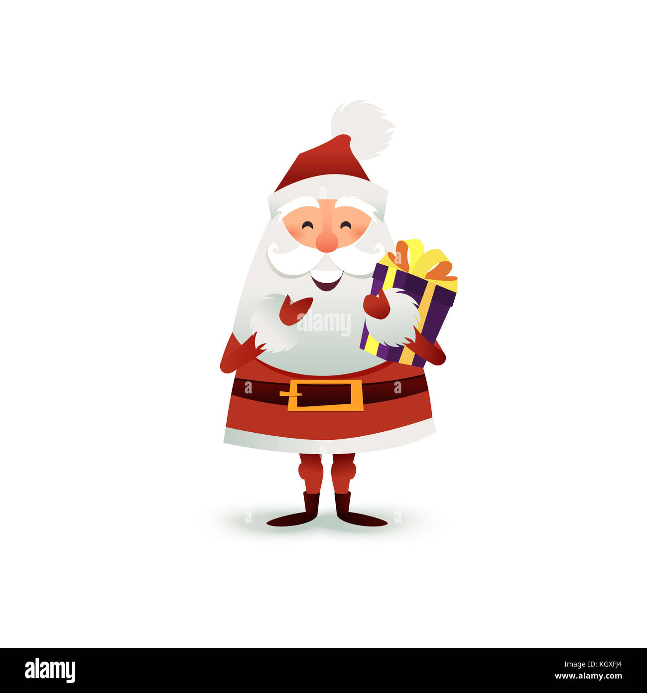 Santa present cartoon illustration Cut Out Stock Images & Pictures - Alamy