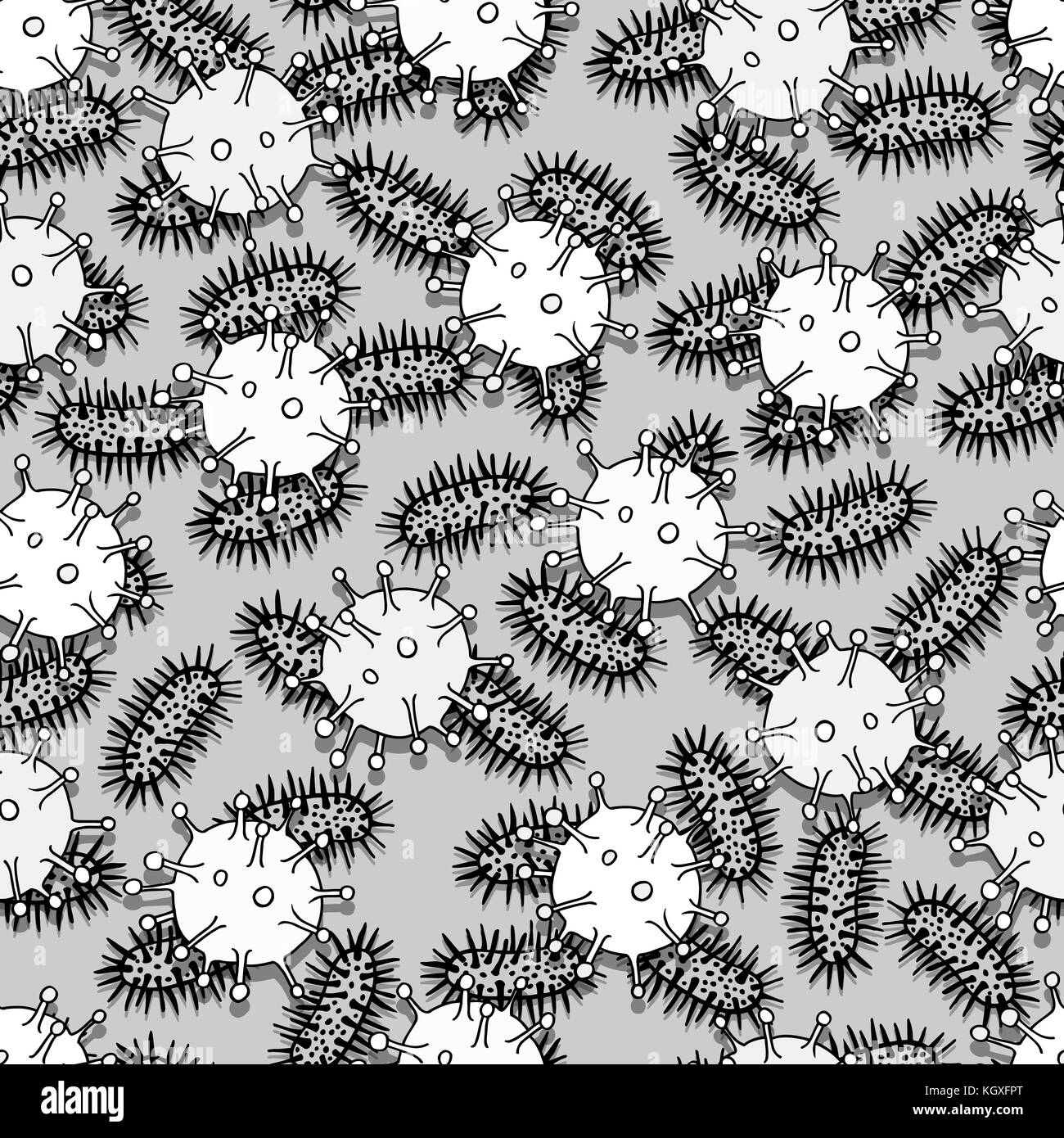 Seamless pattern of small virus, particles and molecules Stock Vector ...