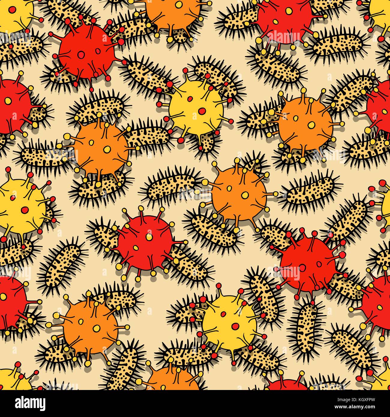 Seamless pattern of small virus, particles and molecules Stock Vector ...