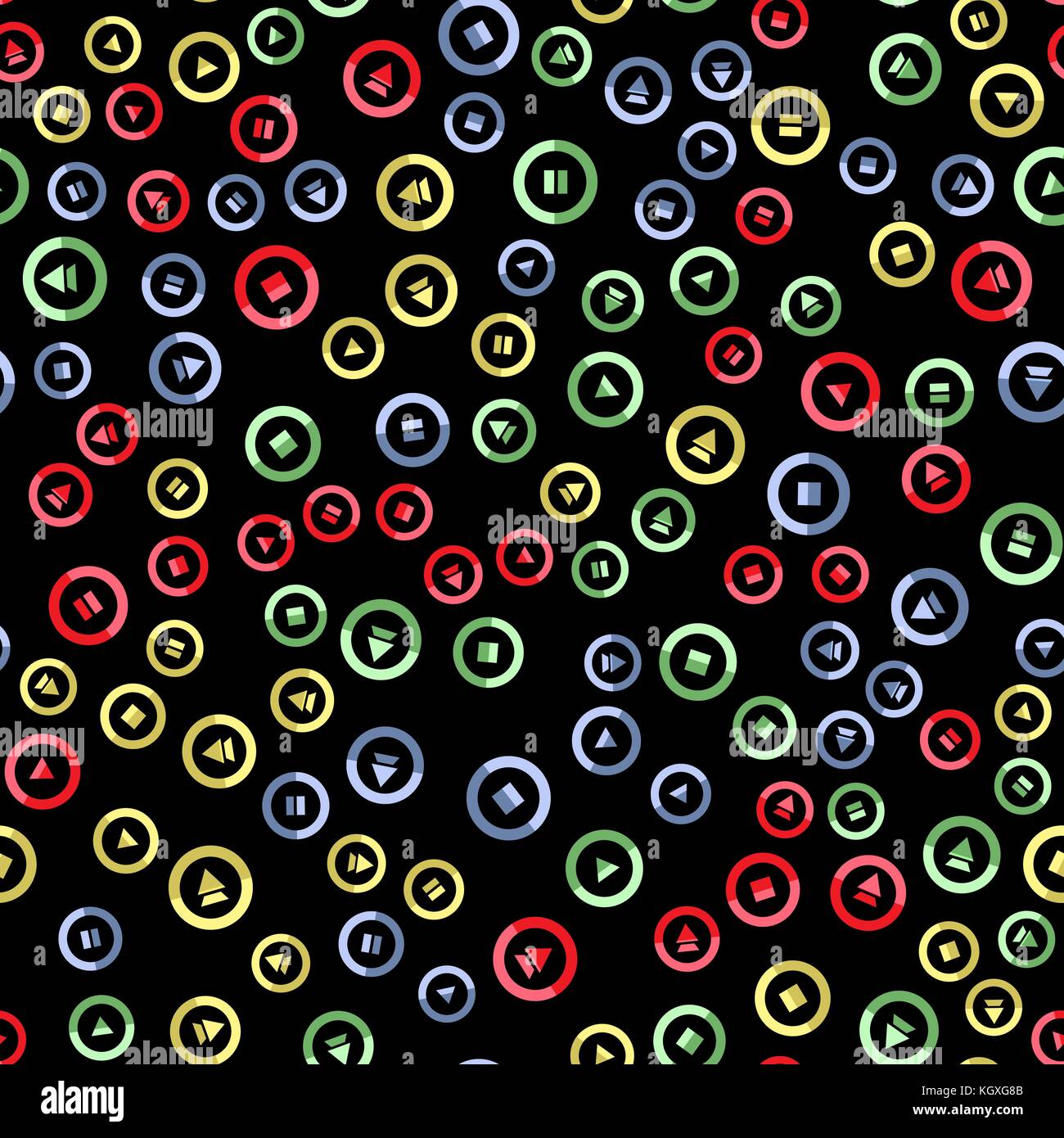 Media player colorful button seamless pattern Stock Vector Image & Art ...