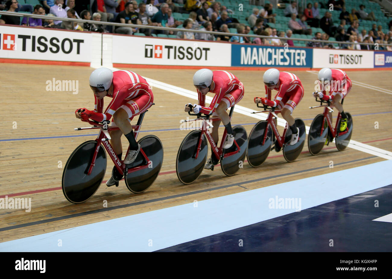 Denmark's Men's team persuit qualifiing during day one of the TISSOT ...
