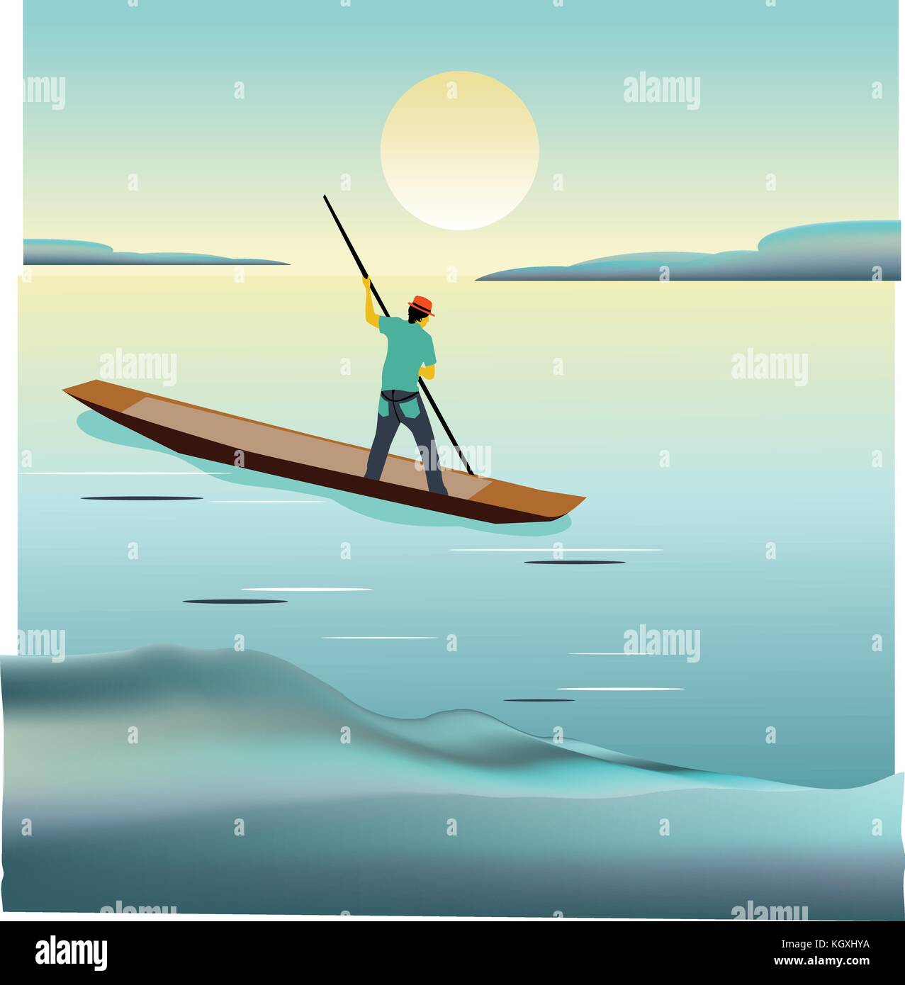 Boat sailing Stock Vector Images - Alamy