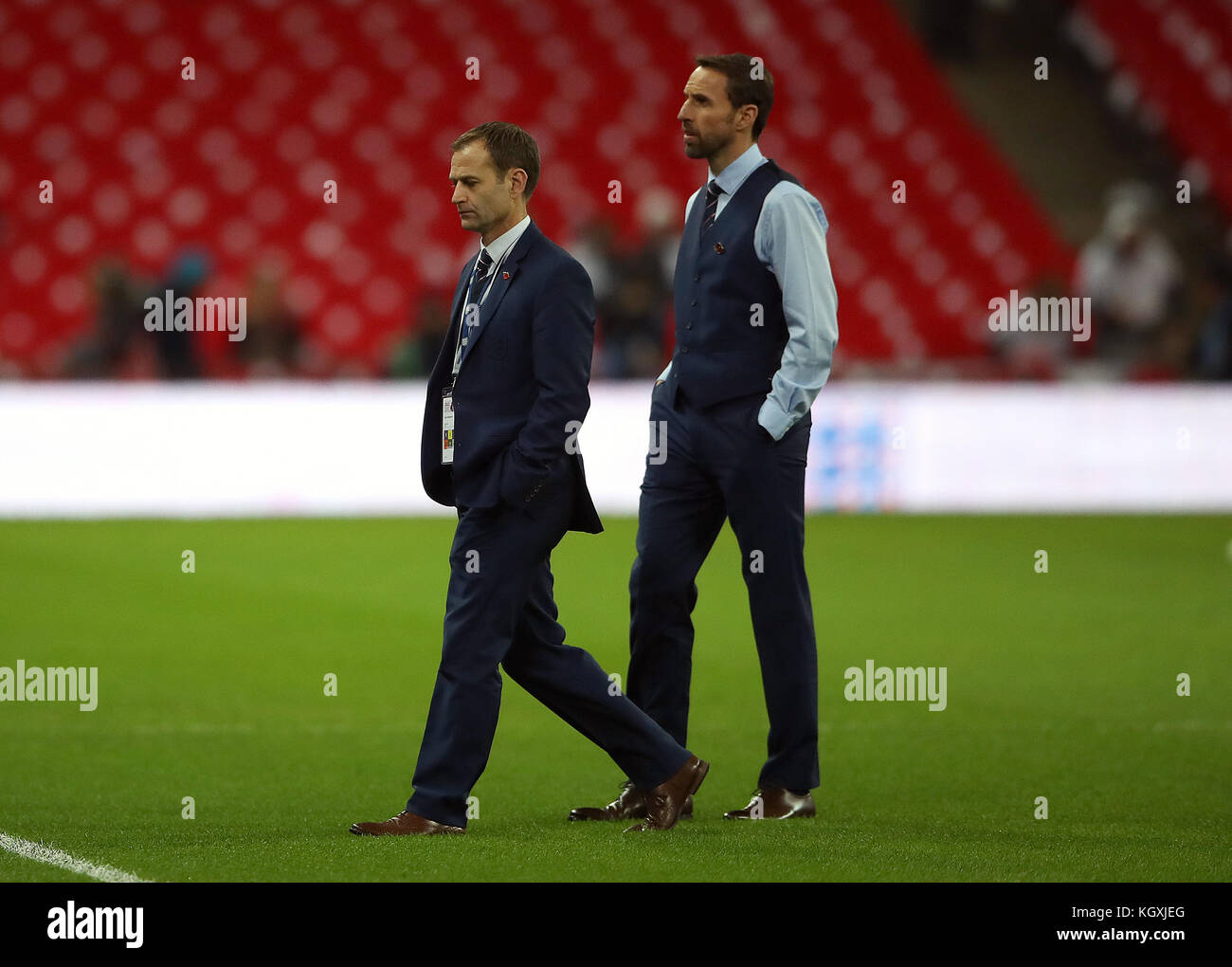 England manager Gareth Southgate and Dan Ashworth (left) prior to the ...