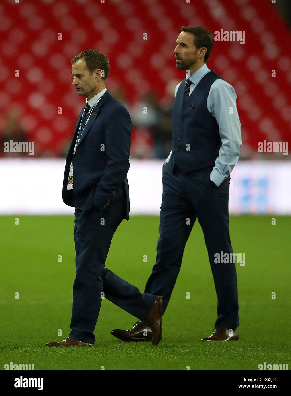England manager Gareth Southgate and Dan Ashworth (left) prior to the ...