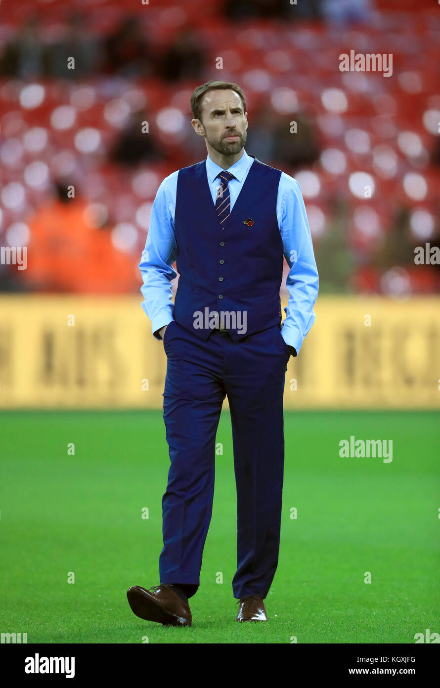 England manager Gareth Southgate prior to the International Friendly ...